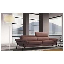 2,5-Sitzer Egoitaliano "Narcisa" Sofas Gr. B/H/T: 226 cm x 96 cm x 110 cm, Leder BULL, mit verstellbaren Kopfstützen, braun (chocolate) mit verstellbaren Kopfstützen