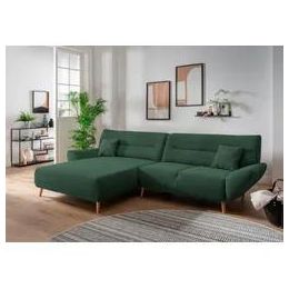 Ecksofa Inosign "Drago L-Form" Sofas Gr. B/H/T: 290cm x 81cm x 166cm, Microfaser, Recamiere links, Bezugsfarbe moosgrün-Recamiere links, grün (moosgrün) frei im Raum stellbar, versch. Stoffe, 3-, 2-Sitzer & Sessel verfügbar