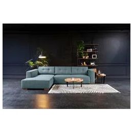 Ecksofa Tom Tailor HOME "HEAVEN CHIC XL" Sofas Gr. B/H/T: 302cm x 85cm x 221cm, Struktur grob TCU, Recamiere links, mit Bettfunktion-mit Bettkasten, blau (fresh tcu 6) aus der COLORS COLLECTION, wahlweise mit Bettfunktion & Bettkasten