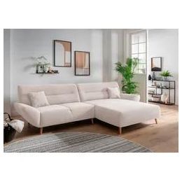 Ecksofa Inosign "Drago L-Form" Sofas Gr. B/H/T: 290cm x 81cm x 166cm, Microfaser, Recamiere rechts, Bezugsfarbe creme-Recamiere rechts, beige (creme) frei im Raum stellbar, versch. Stoffe, 3-, 2-Sitzer & Sessel verfügbar