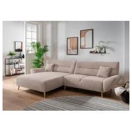 Ecksofa Inosign "Drago L-Form" Sofas Gr. B/H/T: 290cm x 81cm x 166cm, Microfaser, Recamiere links, Bezugsfarbe beige-Recamiere links, beige frei im Raum stellbar, versch. Stoffe, 3-, 2-Sitzer & Sessel verfügbar