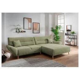 Ecksofa Inosign "Drago L-Form" Sofas Gr. B/H/T: 290cm x 81cm x 166cm, Struktur, Recamiere rechts, Bezugsfarbe grün-Recamiere rechts, grün frei im Raum stellbar, versch. Stoffe, 3-, 2-Sitzer & Sessel verfügbar