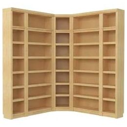 Bibliothek Home Affaire "Soeren" Regale Gr. B/H/T: 175 cm x 220 cm x 29 cm, 35 St. offene Fächer, beige (natur) Mit viel Stauraum