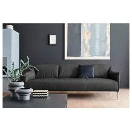 3-Sitzer W.Schillig "sally" Sofas Gr. B/H/T: 224cm x 78cm x 84cm, Longlife Xtra-Leder Z59, schwarz (schwarz z59) mit Metallfüßen in Chrom glänzend, Breite 224 cm