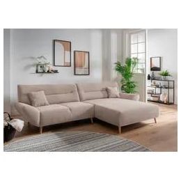 Ecksofa Inosign "Drago L-Form" Sofas Gr. B/H/T: 290cm x 81cm x 166cm, Microfaser, Recamiere rechts, Bezugsfarbe beige-Recamiere rechts, beige frei im Raum stellbar, versch. Stoffe, 3-, 2-Sitzer & Sessel verfügbar