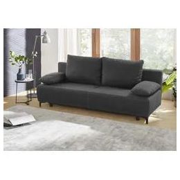 Jockenhöfer Schlafsofa JOCKENHÖFER GRUPPE "Luigi" Sofas Gr. B/T: 196cm x 83cm, grau (dunkelgrau) praktischer Bettfunktion, StauraumBettkasten, frei im Raum stellbar