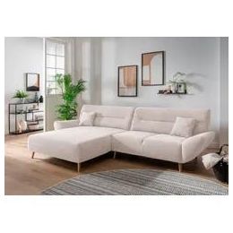 Ecksofa Inosign "Drago L-Form" Sofas Gr. B/H/T: 290cm x 81cm x 166cm, Microfaser, Recamiere links, Bezugsfarbe creme-Recamiere links, beige (creme) frei im Raum stellbar, versch. Stoffe, 3-, 2-Sitzer & Sessel verfügbar