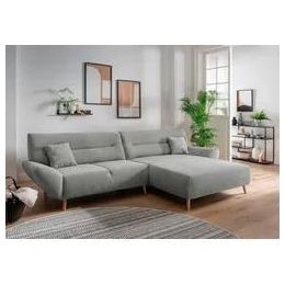 Ecksofa Inosign "Drago L-Form" Sofas Gr. B/H/T: 290cm x 81cm x 166cm, Microfaser, Recamiere rechts, Bezugsfarbe grau-Recamiere rechts, grau frei im Raum stellbar, versch. Stoffe, 3-, 2-Sitzer & Sessel verfügbar