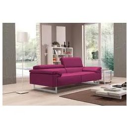 2,5-Sitzer Egoitaliano "Malika" Sofas Gr. B/H/T: 216cm x 94cm x 107cm, Luxus-Microfaser BLUSH, mit Kopfteilverstellung, pink (fuchsia) inkl. Kopfteilverstellung und chromfarbenen Metallfüßen