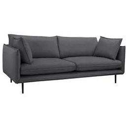 3-Sitzer Inosign "Somba" Sofas Gr. B/H/T: 220cm x 88cm x 103cm, Filzoptik, grau (anthrazit) mit dickem Keder und eleganter Optik