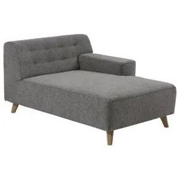 Recamiere Tom Tailor HOME "NORDIC CHIC" Sofas Gr. B/H/T: 104cm x 77cm x 151cm, Chenillestoff TSE, Armlehne rechts, Armlehne rechts, grau (pebble tse 42) im Retrolook, Füße Eiche natur, Breite 104 cm