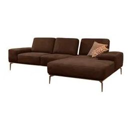 Ecksofa W.Schillig "run, Designsofa mit tollem Sitzkomfort, bequem, L-Form", braun (espresso s37), B:279cm H:88cm T:178cm, Longlife Xtra-Leder Z73: Naturwalkleder der Luxusklasse aus den erlesensten Rohhäuten. Hautstärke 1, 1 u2013 1, 3 mm, ROHLEDER Jacquard-Flachgewebe Q2 W60 (63% Polyester, 37% Polyacryl), ROHLEDER Chenille-Flachgewebe Q2 W77 (68% Polyacryl, 32% Polyester), Stoff S37 (100% Polye