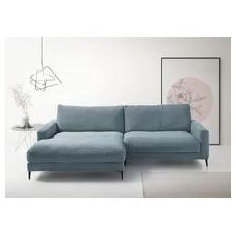 Ecksofa Inosign "Downtown, B/T/H: 272/190/84 cm L-Form" Sofas Gr. B/H/T: 272cm x 84cm x 190cm, Cord, Recamiere links, blau (petrol) weicher Sitzkomfort auch in Cord und Bouclé, incl. Zierkissen