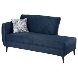 Jockenhöfer Recamiere JOCKENHÖFER GRUPPE "Novara" Sofas Gr. B/H/T: 165cm x 86cm x 85cm, Velours, Recamiere beidseitig montierbar, blau (dunkelblau) Steppung, Rauten-Biesennähte, Sitzkomfort, frei im Raum stellbar