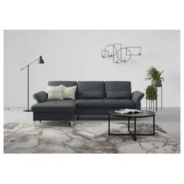 Ecksofa Inosign "Palm Beach L-Form" Sofas Gr. B/H/T: 275 cm x 89 cm x 175 cm, Olympia EASY CLEAN, mega-Recamiere links, mit Sitztiefenverstellung-mit Bettfunktion-mit Bettkasten-mit Armteilverstellung, grau (dunkelgrau) Federkern, mit Sitztiefenverstellung, wahlweise Bettfunktion