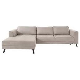 Ecksofa Inosign "Lumber Jack, L-Form" Sofas Gr. B/H/T: 280cm x 85cm x 167cm, Struktur fein, Recamiere links, mit Schlaffunktion und Bettkasten, grau (taupe) in moderner Optik