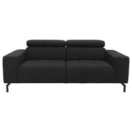 2-Sitzer DOMO collection "Cunelli" Sofas Gr. B/H/T: 208cm x 79cm x 104cm, Luxus-Kunstleder, Mit Kopfteilverstellung, schwarz wahlweise inklusive 6-fach verstellbarer Kopfteilverstellung