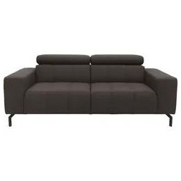 2-Sitzer DOMO collection "Cunelli" Sofas Gr. B/H/T: 208 cm x 79 cm x 104 cm, Echtleder, Mit Kopfteilverstellung, braun wahlweise inklusive 6-fach verstellbarer Kopfteilverstellung