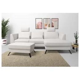 Sit & More Ecksofa SIT & MORE "Olsen L-Form" Sofas Gr. B/H/T: 261cm x 88cm x 172cm, Soft clean, Recamiere rechts, mit Bettfunktion-mit Bettkasten-mit Sitztiefenverstellung, silberfarben (silber) inklusive Sitztiefenverstellung, wahlweise mit Bettfunktion, 15cm hoch