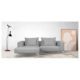 Guido Maria Kretschmer Home & Living Ecksofa GUIDO MARIA KRETSCHMER HOME & LIVING "JANTE L-Form" Sofas Gr. B/H/T: 233cm x 85cm x 172cm, Velours, Recamiere links, grau wahlweise Recamiere links oder rechts, mit Chromfüßen