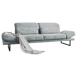 2-Sitzer 3C Candy "Mallow" Sofas Gr. B/H/T: 228 cm x 83 cm x 103 cm, Flachgewebe, grau (grey) Verstellbare Armlehne und Kopfteil, manuelle Sitztiefenverstellung