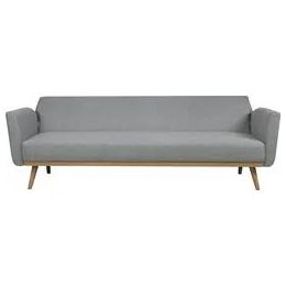 Schlafsofa Salesfever Sofas Gr. B/H/T: 212cm x 79cm x 85cm, Polyester, grau (hellgrau) Knopfheftung an der Rückenfläche