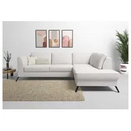 Sit & More Ecksofa SIT & MORE "Olsen L-Form" Sofas Gr. B/H/T: 248cm x 88cm x 201cm, Soft clean, Ottomane rechts, ohne Bettfunktion-ohne Stauraum-mit Sitztiefenverstellung, silberfarben (silber) inklusive Sitztiefenverstellung, wahlweise mit Bettfunktion, 15cm hoch