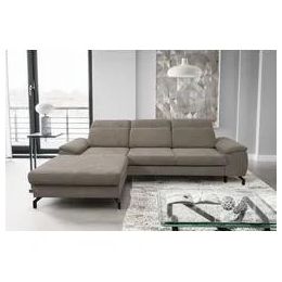 Ecksofa WERK2 "Panama L-Form" Sofas Gr. B/H/T: 275cm x 98cm x 184cm, Struktur weich, Recamiere links, Schlaffunktion, Bettkasten, verstellbare Kopfteile, beige Modernes Sofa mit Schlaffunktion, Bettkasten, Kopfteile verstellbar