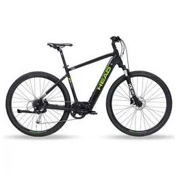 E-Bike Head "e I-Peak II" Gr. 50, schwarz (schwarz matt, grün), E-Bikes, 50cm, 28 Zoll (71,12cm), Pedelec, Elektrofahrrad für Herren