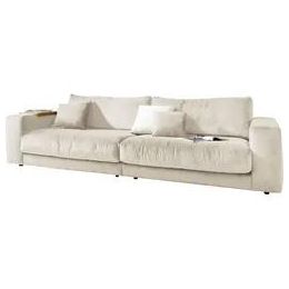 Big-Sofa 3C Candy "Enisa II" Sofas Gr. B/H/T: 290 cm x 86 cm x 127 cm, Flachgewebe, beige (nature) incl. 1 Flatterkissen, Wahlweise mit Flecken-Schutz-Bezug Easy care