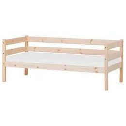 Einzelbett Hoppekids "ECO Comfort Kinderbett, Kiefer Massivholz, Jugendbett inkl. Rollrost" Betten Gr. Ohne Absturzsicherung, Liegefläche B/L: 70cm x 160cm Betthöhe: 65cm, H2/H3, Schaumstoffmatratze, beige (natur) 70x160 cm, wahlweise in verschieden Farben Matratze Absturzsicherung