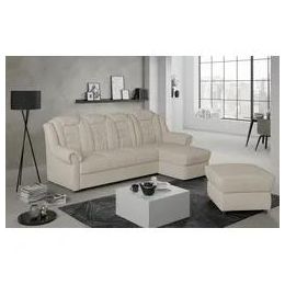 Ecksofa Home Affaire "Boston L-Form" Sofas Gr. B/H/T: 262 cm x 102 cm x 165 cm, Chenille, Recamiere rechts, Ohne Bettfunktion-ohne Bettkasten, beige Gemütliches Ecksofa mit hoher Rückenlehne in klassischem Design