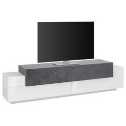 Lowboard Inosign "Coro,Lowboard,TV-Kommode,TV-Möbel,TV-Bank" Sideboards Gr. B/H/T: 200cm x 51,6cm x 45cm, schwarz-weiß (weiß hochglanz/schieferfarben) mit 3 Klappen davon 2 Push-to-Open Funktion Breite 200