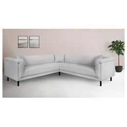 Ecksofa Inosign "AGNIA L-Form B/T/H: 244/244/71 cm" Sofas Gr. B/H/T: 244cm x 71,5cm x 244cm, Struktur fein, gleichschenklig, grau (hellgrau) incl. Zierkissen, gleichschenklig, auch in Cord