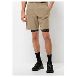 Bikerhose Jack Wolfskin "BIKE COMMUTE SHORTS M" Gr. S (48), Normalgrößen, beige (sandstorm) Herren Hosen