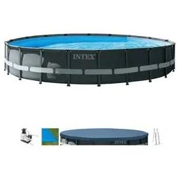 Framepool Intex "Ultra XTR Frame" Schwimmbecken Gr. Ø/B/H/L: 610cm x Breite Höhe 122cm x Länge, 30079 l, grau (grau, blau) ØxH: 610x122 cm