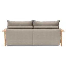 Schlafsofa INNOVATION LIVING TM "MALLOY W 3-Sitzer, sehr bequem, hochwertige Verarbeitung" Sofas Gr. B/H/T: 230cm x 80cm x 118cm, Polyester, beige (gravel) hohe Rückenlehne, Dauerschläfer, stabile Armlehnen, Bettfunktion