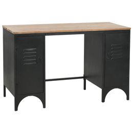 vidaXL Schreibtisch mit Ständer Tannenholz Massiv und Stahl 120x50x76 cm 246422