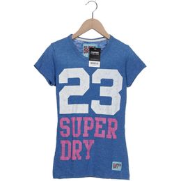 Superdry Damen T-Shirt, blau, Gr. 34