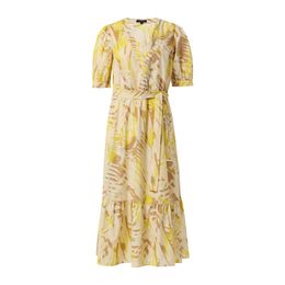 comma, COMMA Kleid Damen Gr&ouml;&szlig;e 38 beige / braun / gelb / wei&szlig; Winterkleid