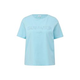 s.Oliver BLACK LABEL T-Shirt Damen Größe S dunkelbeige / hellblau