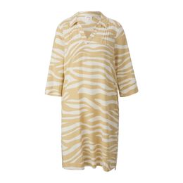 s.Oliver Kleid Damen Größe 44 beige / weiß Winterkleid