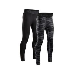 DANISH ENDURANCE Sporthose 'Compression Tights' Herren Gr&ouml;&szlig;e M grau / schwarz