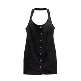 Pull&Bear Pull&Bear Kleid Damen Größe 40 black denim Winterkleid