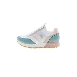 U.S. Polo Assn. Sneaker 'Nobi' Damen Gr&ouml;&szlig;e 38 cyanblau / greige / pfirsich / wei&szlig;