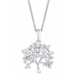 Amor Damen Kette mit Anhänger "Baum", Silber 925 (Sterlingsilber), L: 45 B: 1mm, silber, Silber 925 (Sterlingsilber), B:1mm, Halsketten, mit Zirkonia