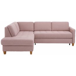 Ecksofa Home Affaire, B:233cm H:80cm T:196cm, rosa, Luxus-Microfaser in Lederoptik (100% Polyester);Struktur fein (100% Polyester);Luxus-Microfaser