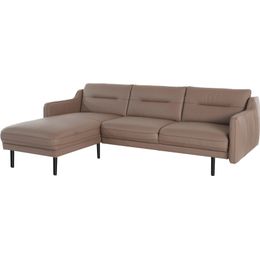 Ecksofa Andas, B:239cm H:81cm T:166cm, grau, Struktur weich (100% Polyester);Luxus-Microfaser Lederoptik (100% Polyester);100% NaturLEDER,