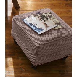 Hocker Home Affaire, B:59cm H:46cm T:59cm, braun, Luxus-Microfaser (100% Polyester);Samtcord »Ribbon« (88% Polyester 12% Polyacryl), Wohnzimmer,