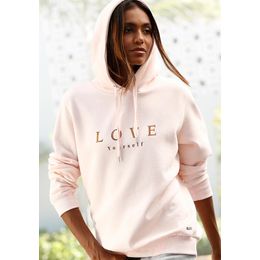 Buffalo Damen Kapuzensweatshirt, rosa, Basic, Gr. 32, bedruckt, unifarben, Sweatware, Obermaterial: 60% Baumwolle, 40% Polyester, Sweatshirts, mit
